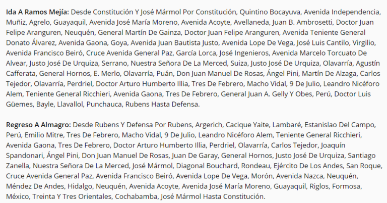 Línea 181 【 Recorrido y horarios 】 【 Actual 2022